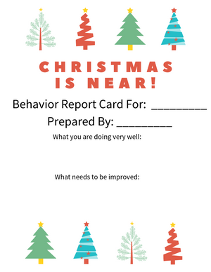 Christmas Is Near Behavior Report Card – Lemons and Limes Boutique