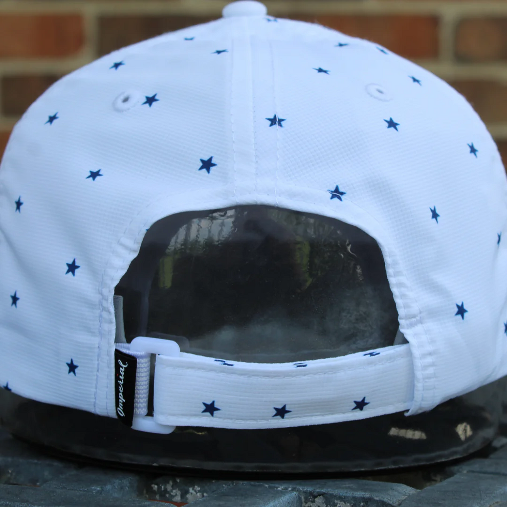 Stars Dad Hat White with Blue Stars and Red Cincy Logo by The Cincy Ha ...