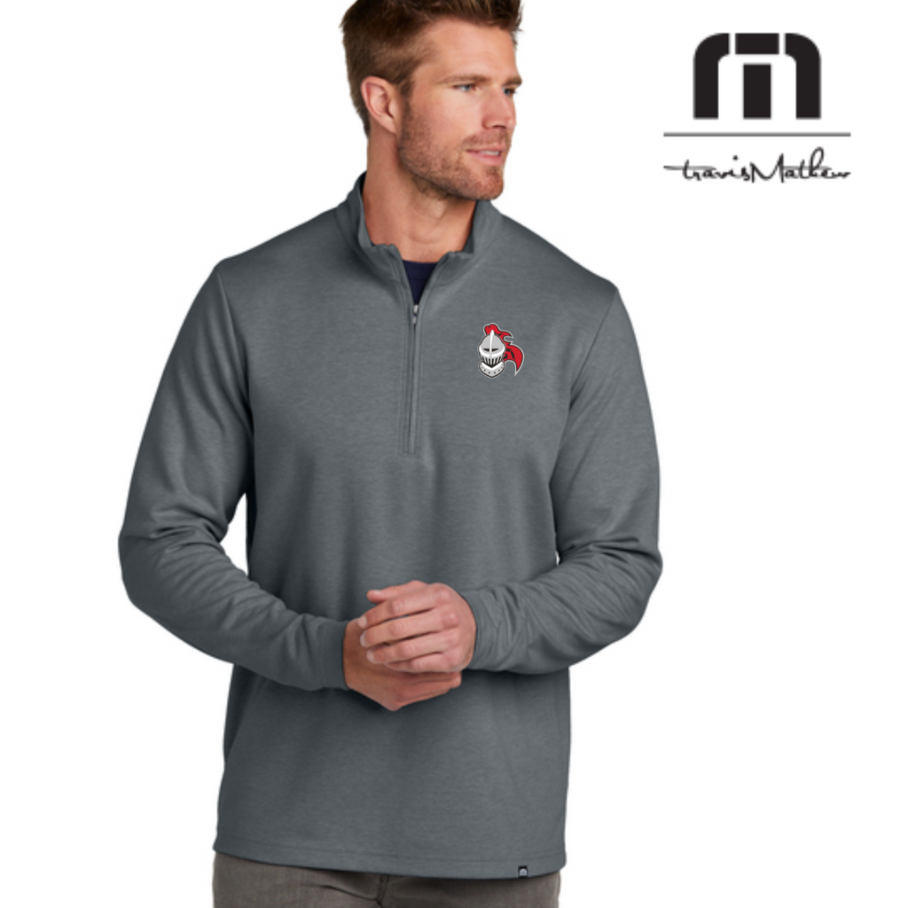 Embroidered Kings Travis Matthew Quarter Zip in Dark Grey Heather ...